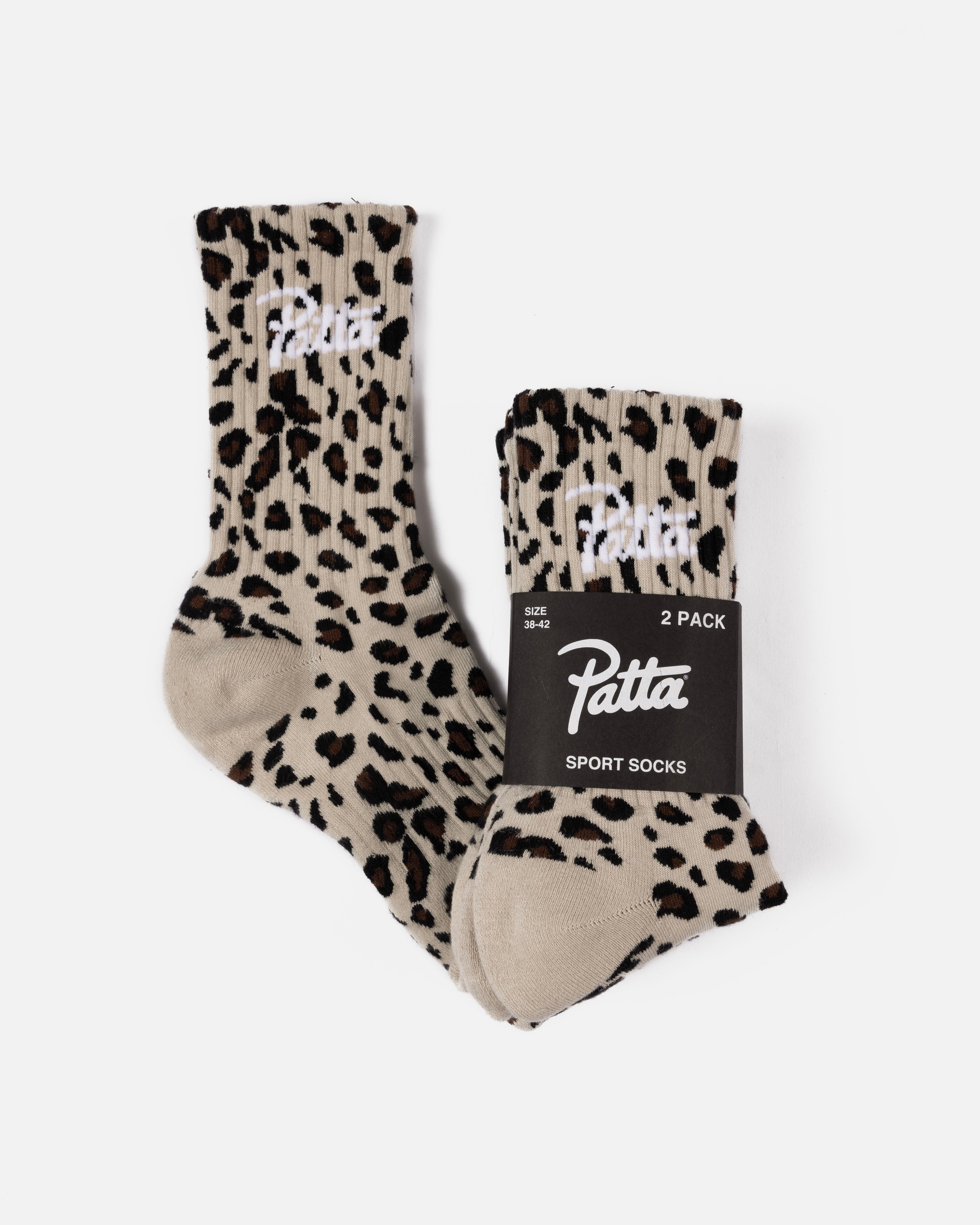 Patta Leopard Script Logo Sport Socks (1 Pack) (Multi) – Patta UK